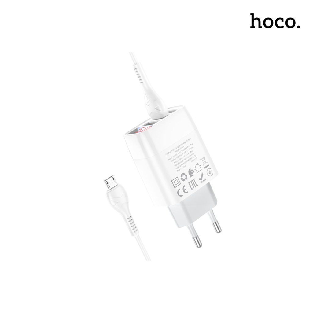 HOCO Easy Charge 3-Port Digital Display Charger Set Micro - C93A | Digistore